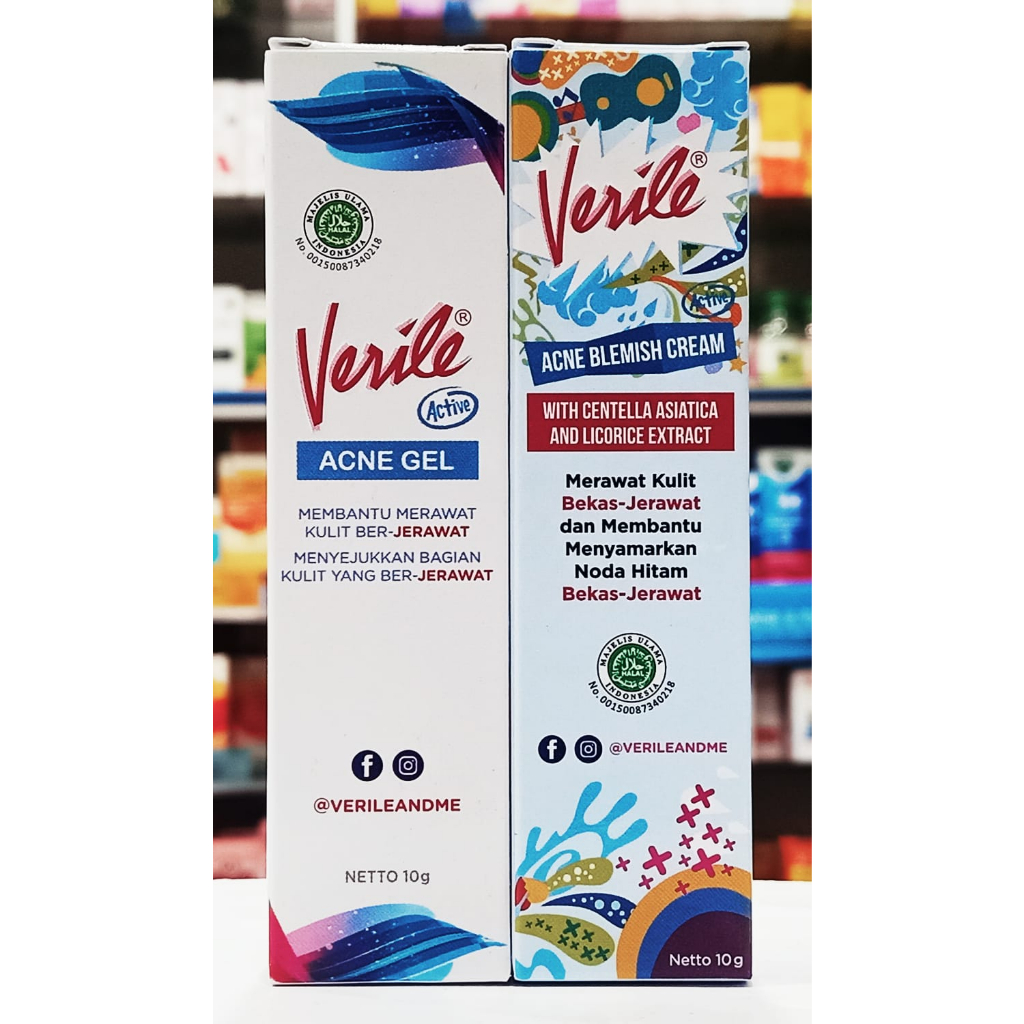 Jual Verile 𝐀𝐜𝐧𝐞 𝐆𝐞𝐥 & 𝐁𝐥𝐞𝐦𝐢𝐬𝐡 𝐂𝐫𝐞𝐚𝐦 𝟏𝟎𝐆𝐑 - Mengatasi Jerawat dan Flek ...