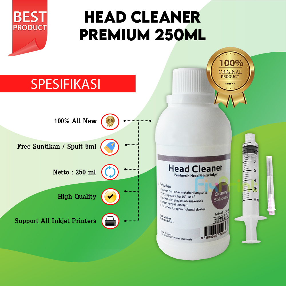 Jual Head Cleaner Premium 250ml Cairan Pembersih Head Printer Cartridge ...