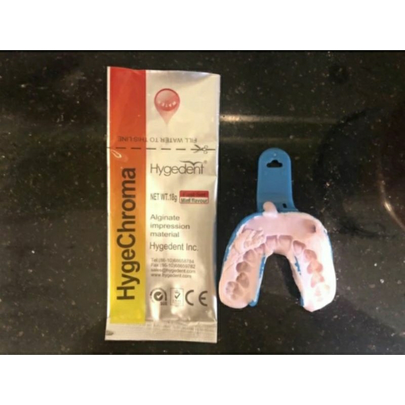 Jual alginate hygedent cromatic bahan cetak gigi dental impression 18gr ...