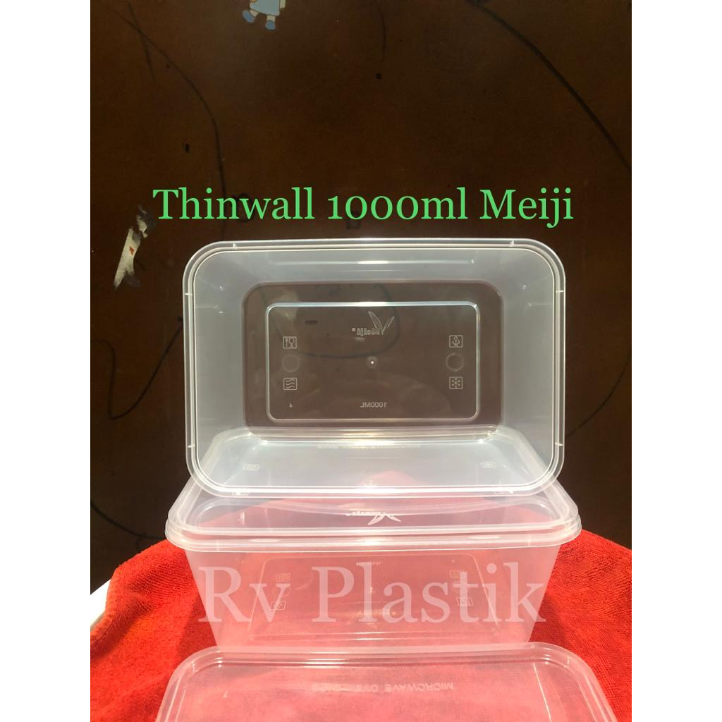 Jual (1 PACK/25 PCS ) KOTAK MAKAN THINWALL 1000ML | THINWALL RECTANGLE ...