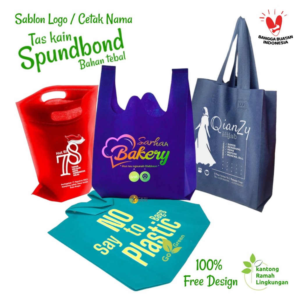 Jual Tas spunbond Sablon Logo / Cetak Nama Goodie Bag Box 20x30x9 25x35x10 30x40x10, HLS 25x35x8 ...
