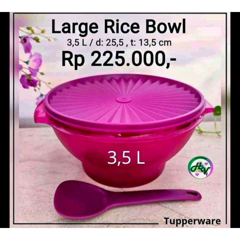 Jual Tupperware large rice bowl#tempat nasi+centong UK 3.5Liter besar ...
