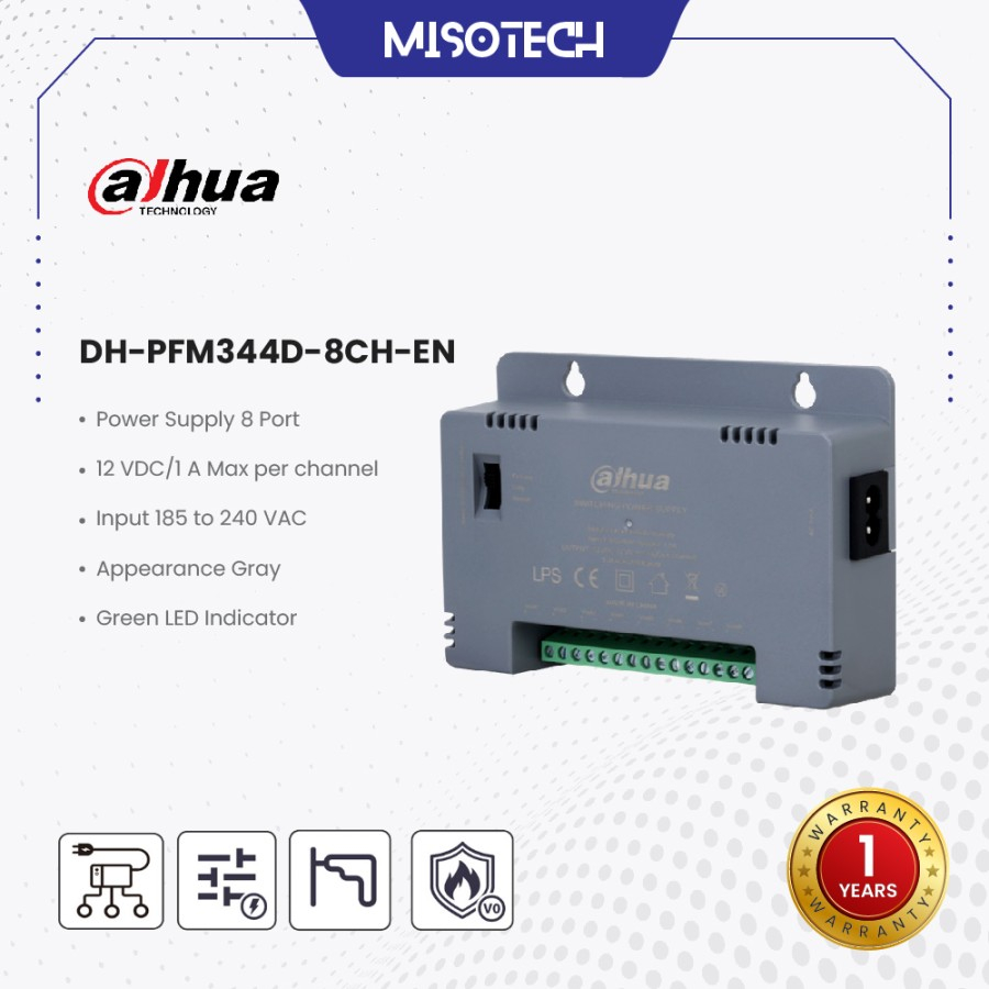 Jual Dahua DH-PFM344D-8CH-EN 8 Channel Power Supply PSU CCTV Adaptor ...