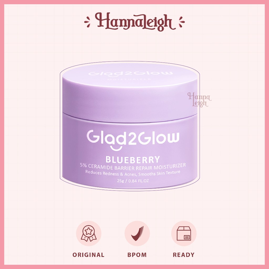 Jual GLAD2GLOW - G2G 5% Blueberry Moisturizer Cream 5x Ceramide Skin ...