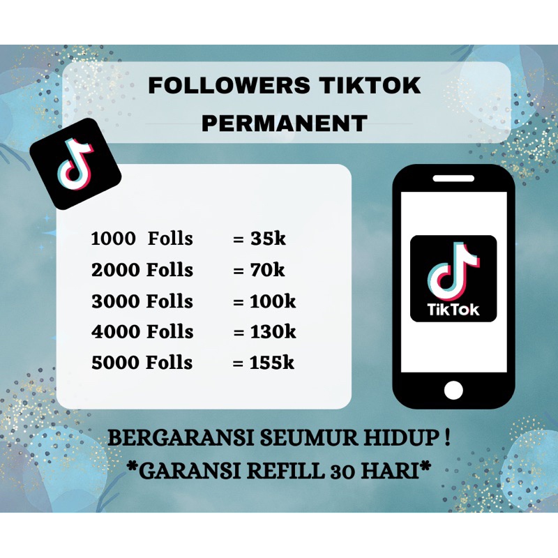 Jual Followers TIK•TOK Permanent Bergaransi | Shopee Indonesia