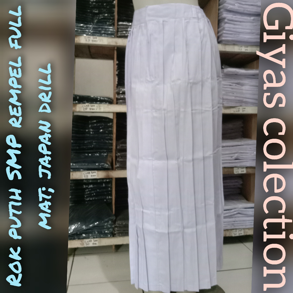 Jual ROK PUTIH FULL REMPEL SERAGAM SMP ROK SERAGAM SEKOLAH SMP REMPEL FUL ROK SERAGAM SMP ROK ...