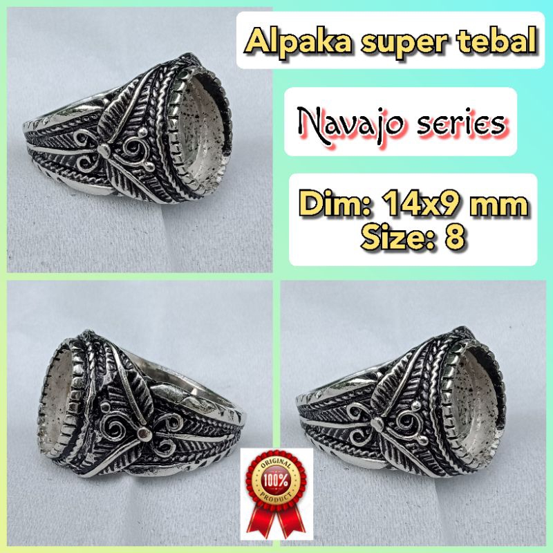 Jual emban batu akik dan permata alpaka super tebal series Navajo.06 ...