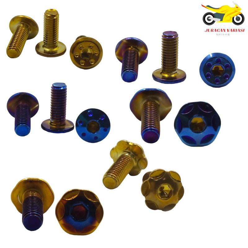 Jual Baut piringan cakram probolt baut disc probolt drat 12 Universal gold twotone blue (harga ...