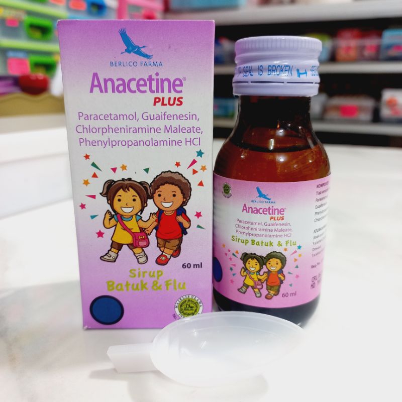 Jual [ANAK-DEWASA] ANACETINE UNGU 60ML SIRUP PLUS/ MENGOBATI GEJALA FLU ...