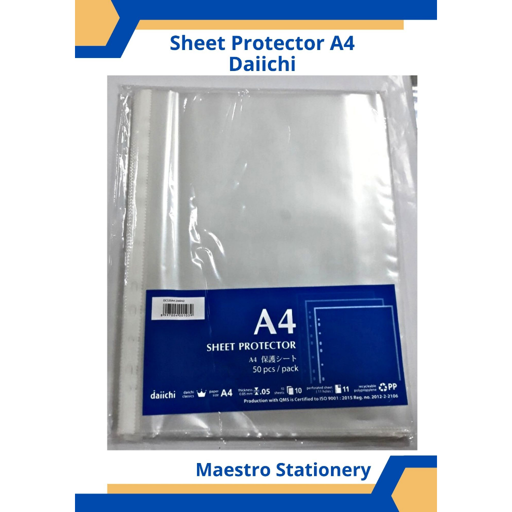 Jual PP Pocket A4 / Folio Daiichi 50 Lembar / Sheet Protector A4 / F4 ...