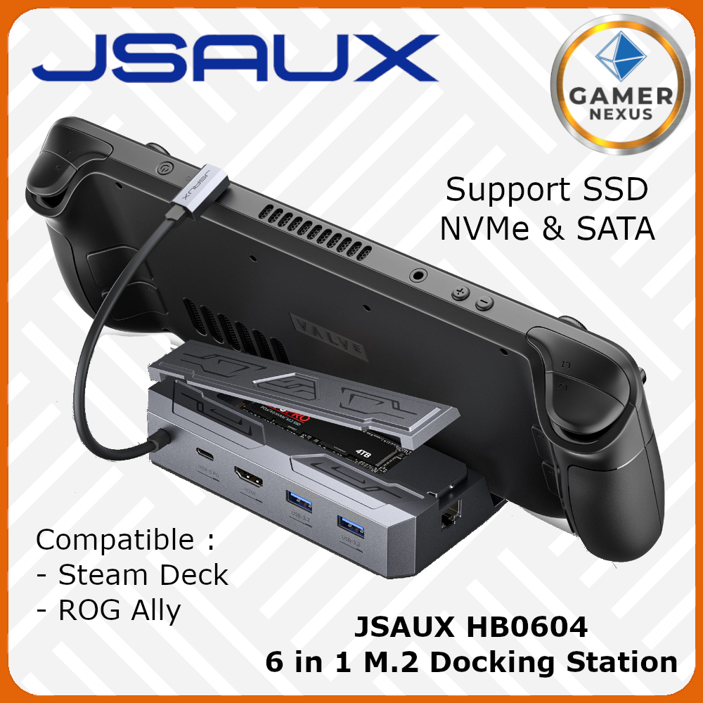 Jual JSAUX HB0604 6 in 1 M.2 Docking Station SSD NVMe SATA for Steam Deck ROG Ally | Shopee ...
