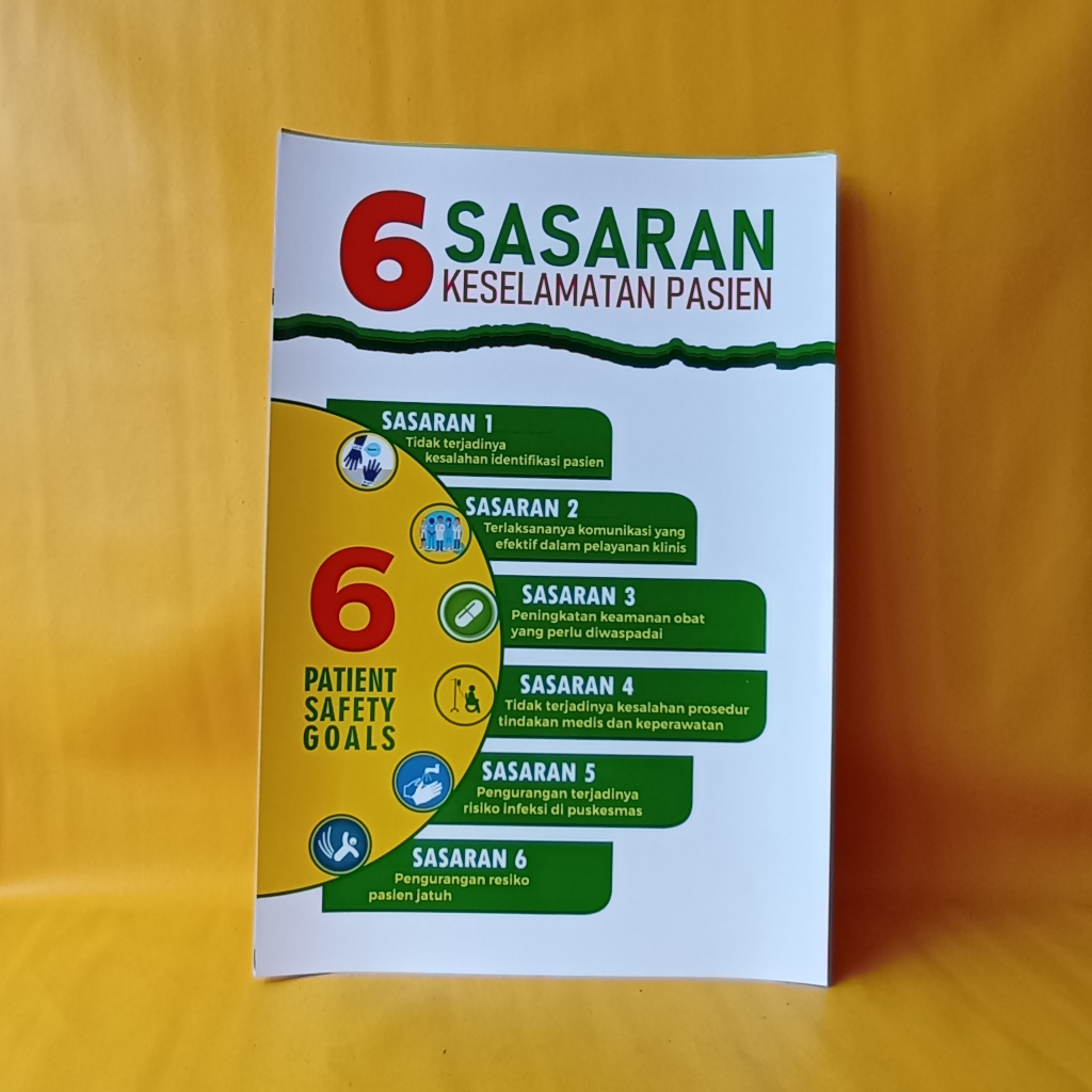 Jual Poster K3 | Poster 6 Sasaran Keselamatan Pasien | Patient Safety ...