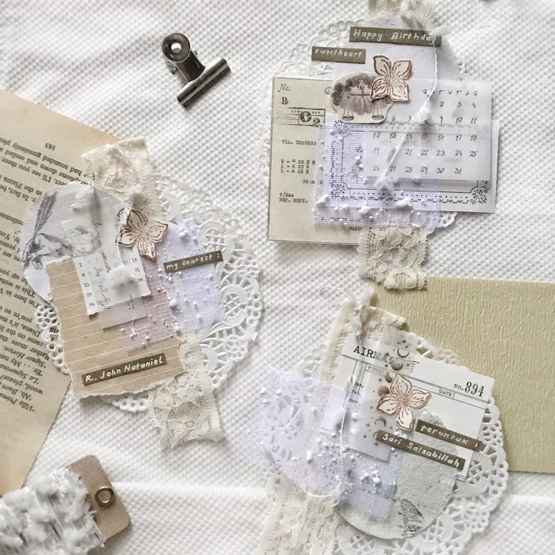 Jual Hiasan Dekorasi Ephemera Satuan Collage untuk Diary Journal Album ...