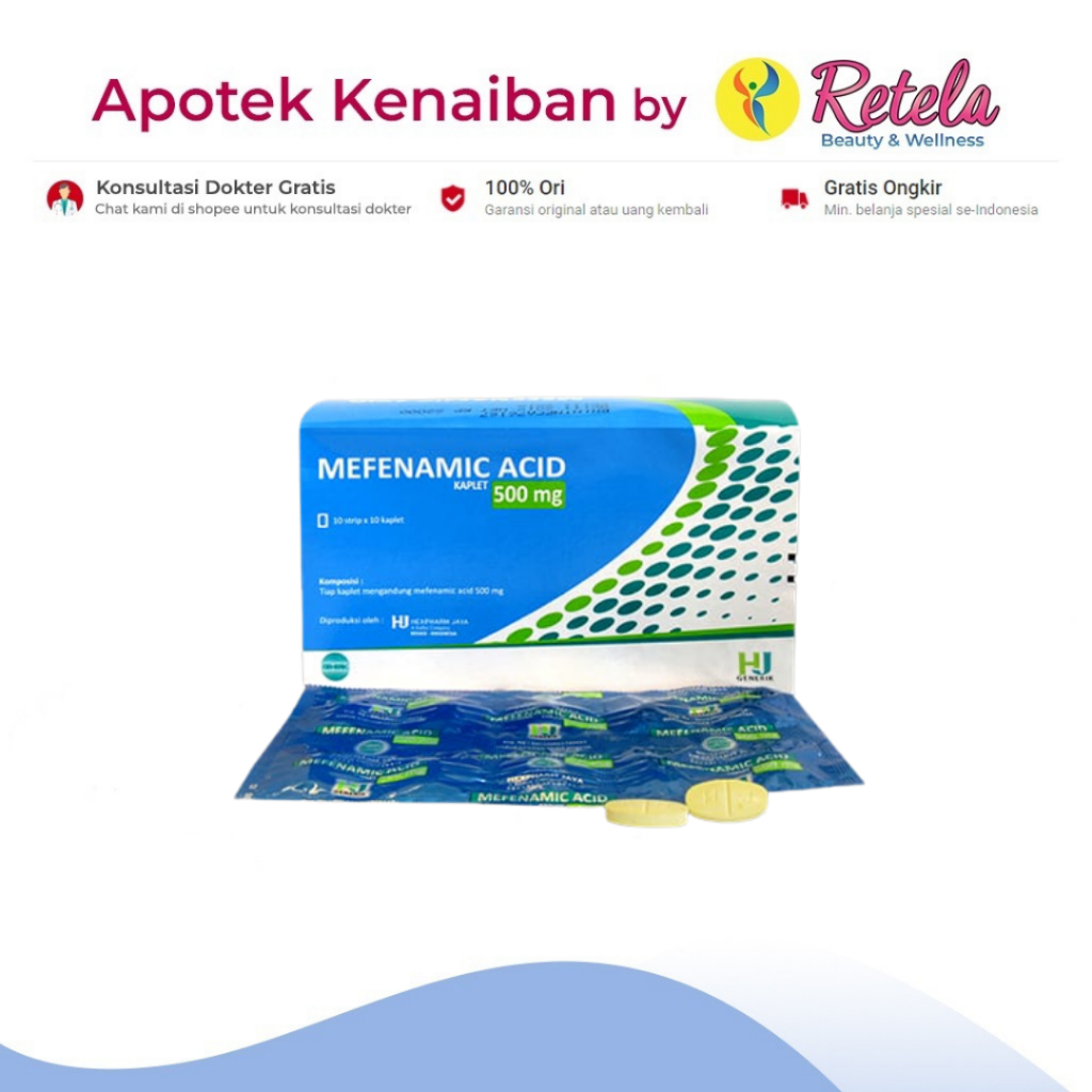 Jual MEFENAMIC ACID 500MG 1 BOX 100 TABLET HEXPHARM / ASAM MEFENAMAT | Shopee Indonesia