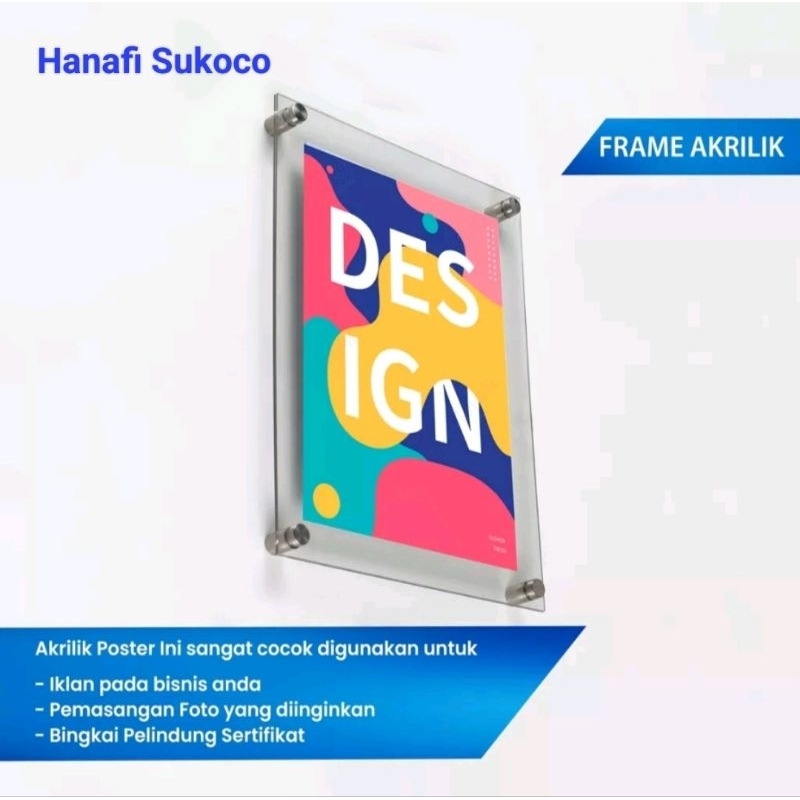 Jual Frame poster akrilik / bingkai brosur / papan nama dinding / frame ...