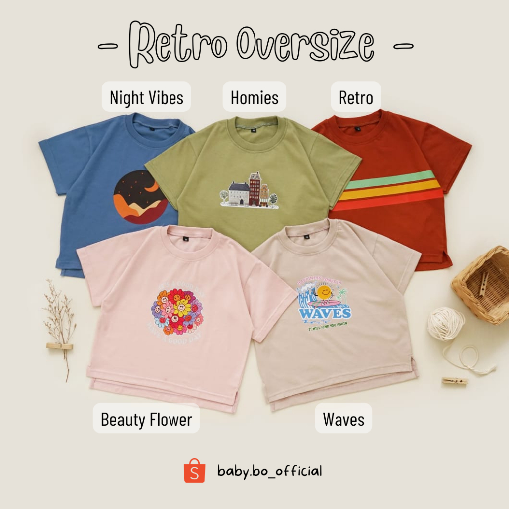 Jual Oversize Retro Tee | Kaos Anak - Graphic Tee | Shopee Indonesia