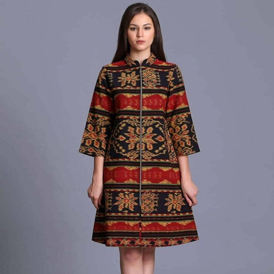 Jual Dress tenun ikat Blanket premium Jepara/ baju tenun Jepara/ kain tenun ikat troso blanket ...