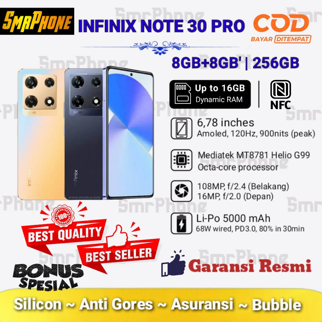Jual Infinix Note 30 PRO & Infinix Note 30 Ram 8+8GB/256GB - Up to 16GB ...