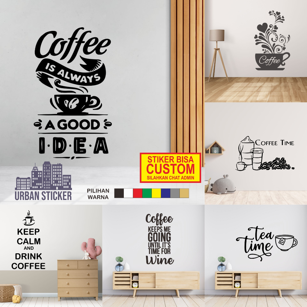 Jual Wall Sticker Stiker Dinding Cafe Coffee Shop Kafe Kopi Resto ...