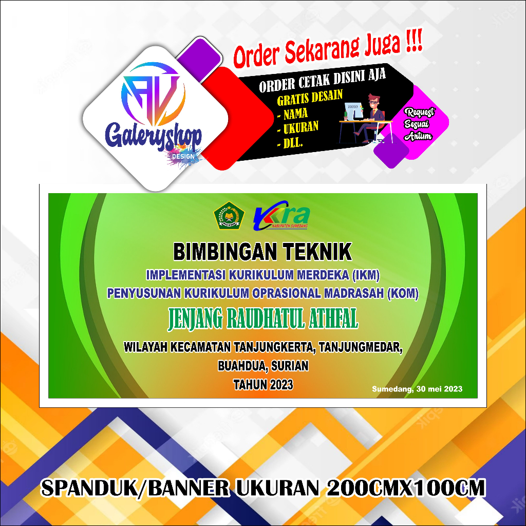 Jual spanduk banner, spanduk workshop bimtek dll. ukuran 200x100 cm ...