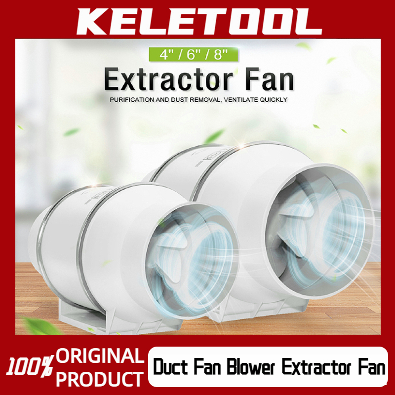Jual Keletool Inline Duct Fan Blower Extractor Fan 220V 4/6/8 inch ...