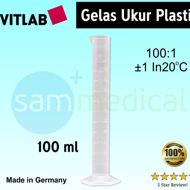 Jual Vitlab Gelas Ukur Plastik Class B PP 100ml | Shopee Indonesia