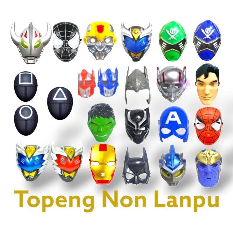 Jual TOPENG SUPER HERO NON LAMPU SPIDERMAN IRONMAN BUMBLE BEE ULTRAMAN ...