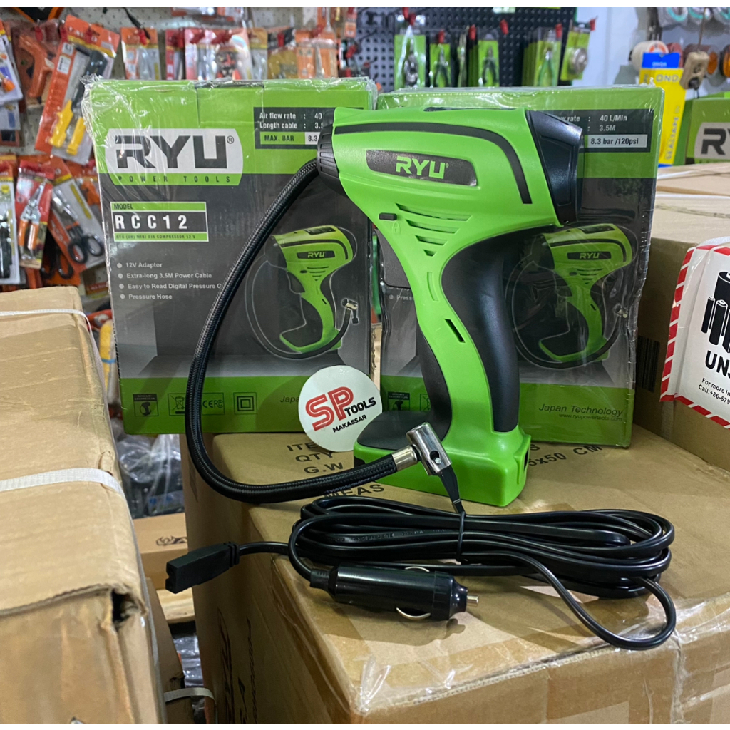 Jual COMPRESOR / KOMPRESOR POMPA ANGIN PORTABLE MINI MOBIL DC RYU RCC12 ...