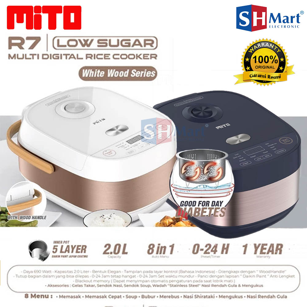 Jual RICE COOKER MITO DIGITAL R7 KAPASITAS 2 LITER LOW SUGAR GARANSI ...