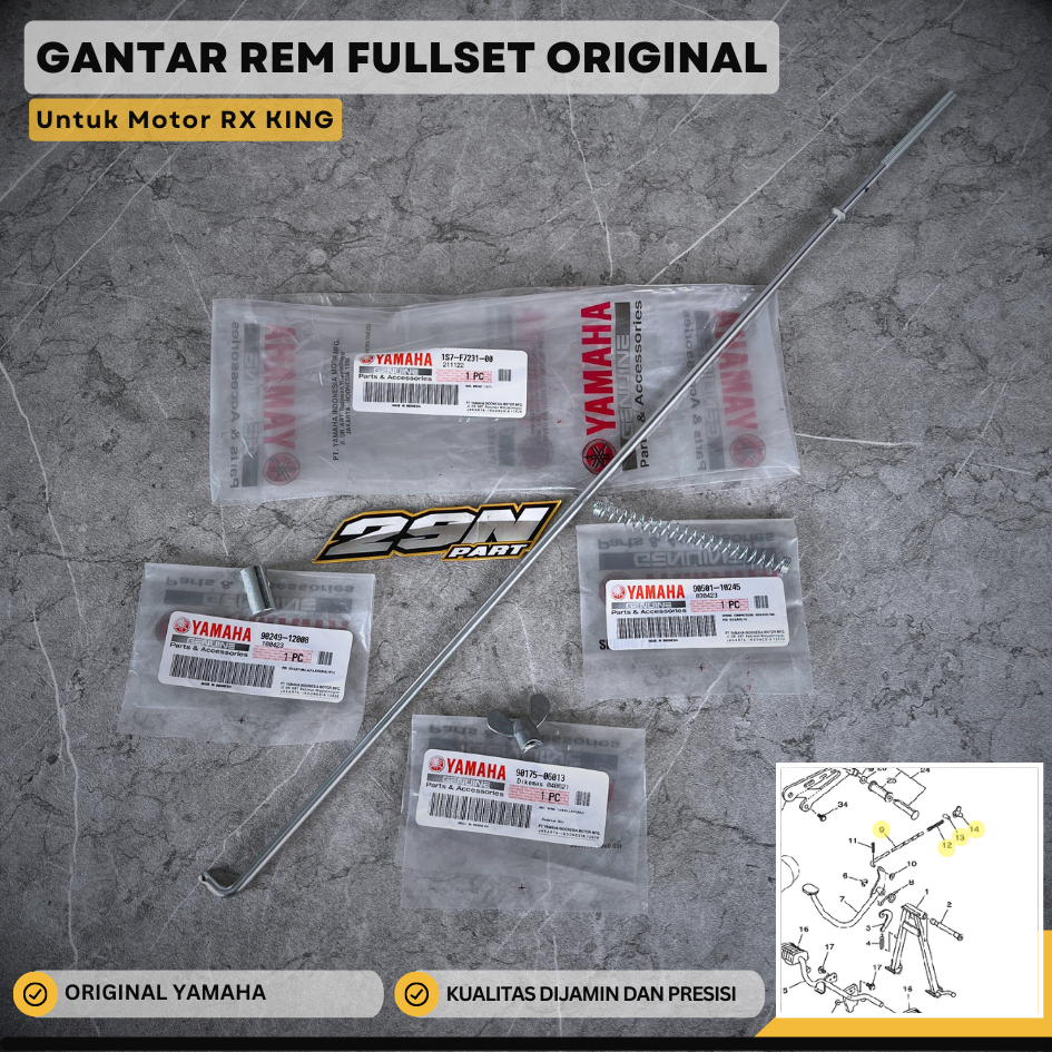 Jual Gantar Kawat Rem Tiang Rem RX KING RXKING Belakang Set Original ...