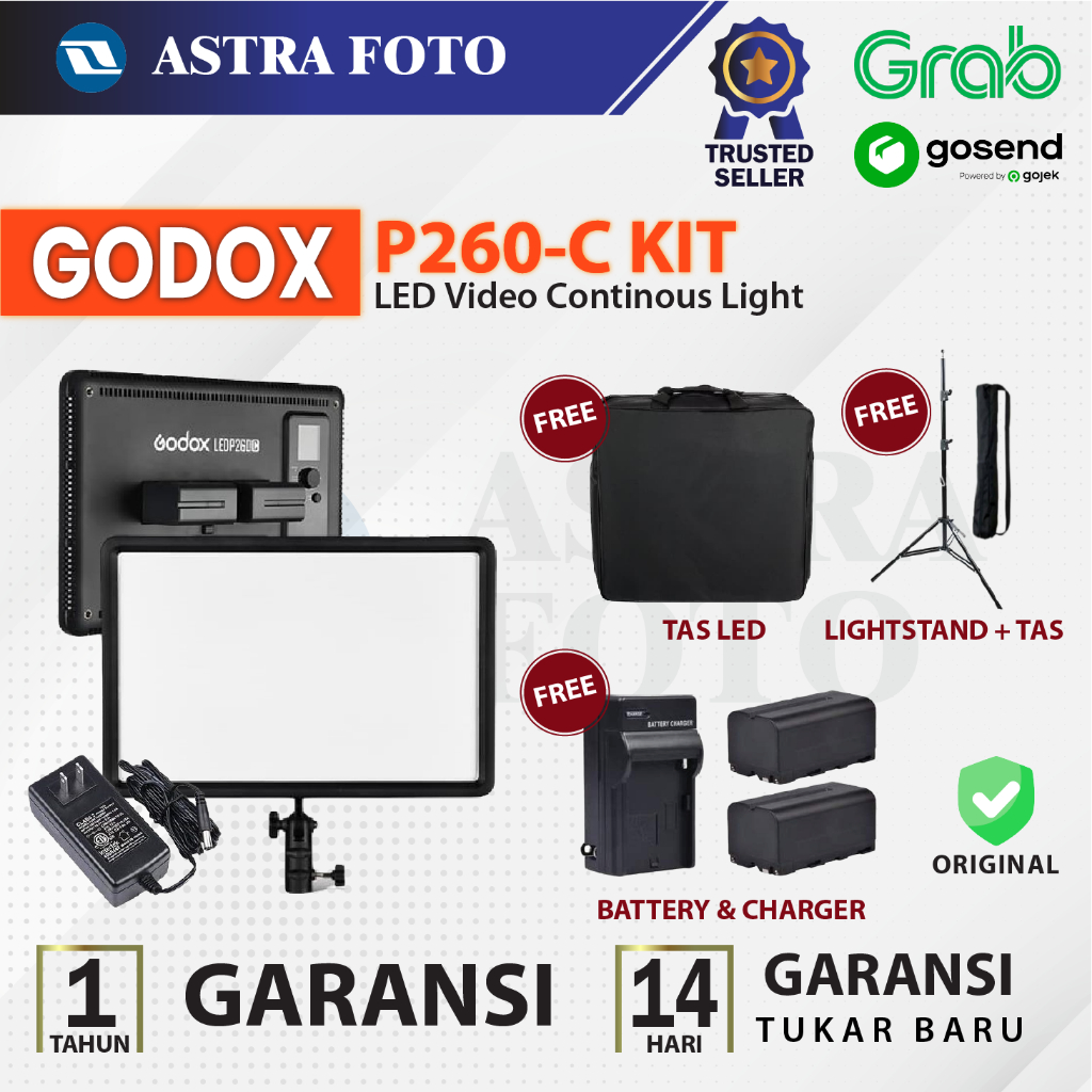 Jual Godox LED P260C Bi-Color Lampu LED Video Continues Light Panel ...
