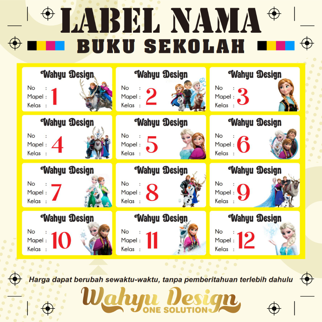 Jual Stiker Label Nama Pejaran / Label Buku Tulis (ISI 12 Nama/lembar ...