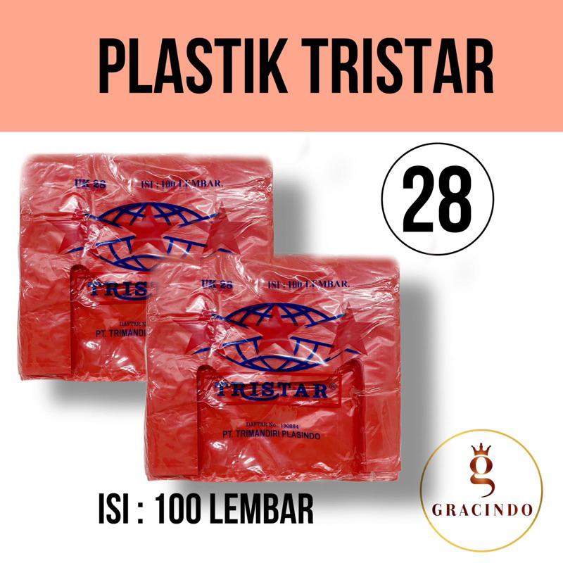 Jual KERESEK TRISTAR 28 MERAH / 1 PAK 100 LEMBAR KRESEK HD PLASTIK HD ...