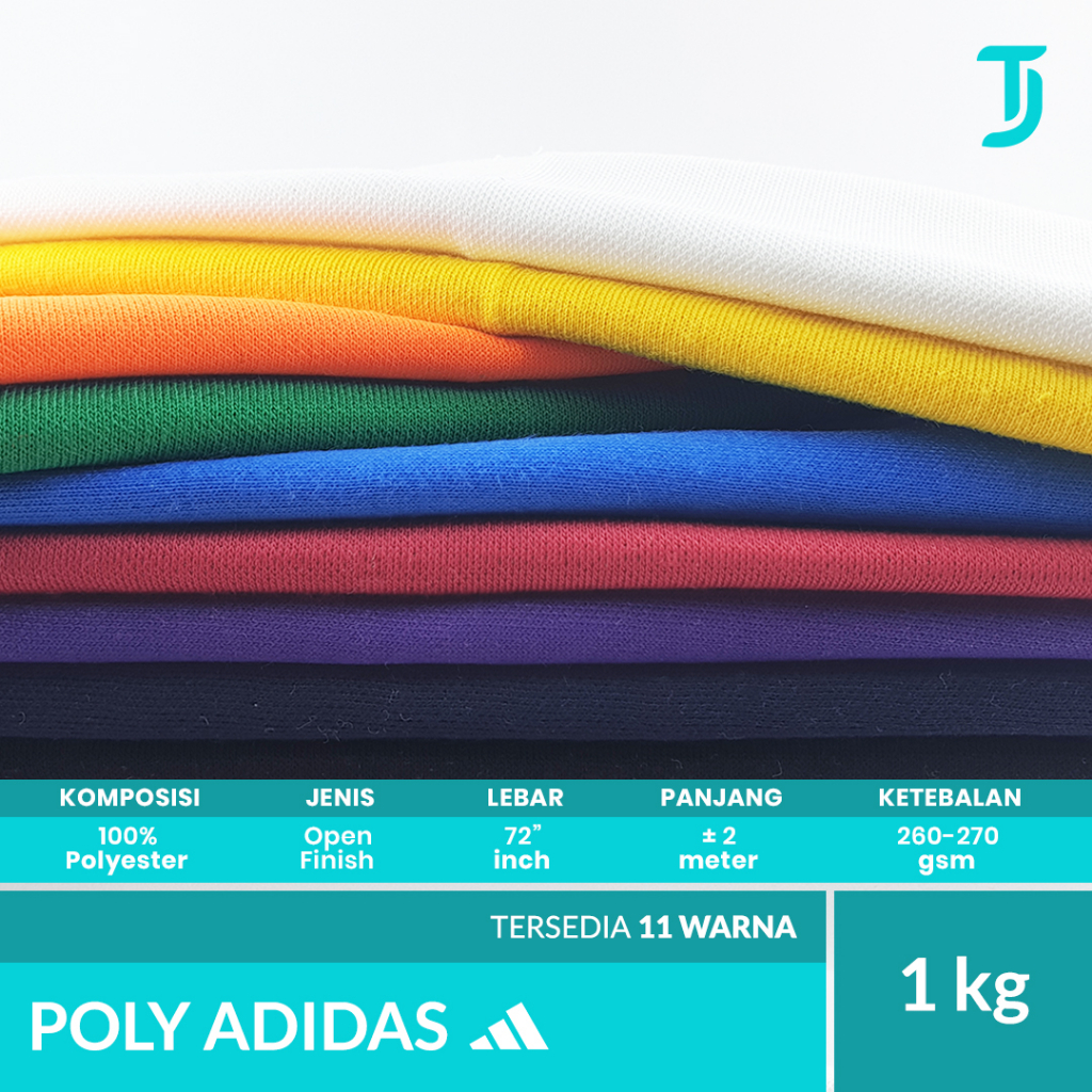 Jual 20s Poly Adidas | Kain Bahan Jersey & Sport Apparel | 1 kg | Bahan ...