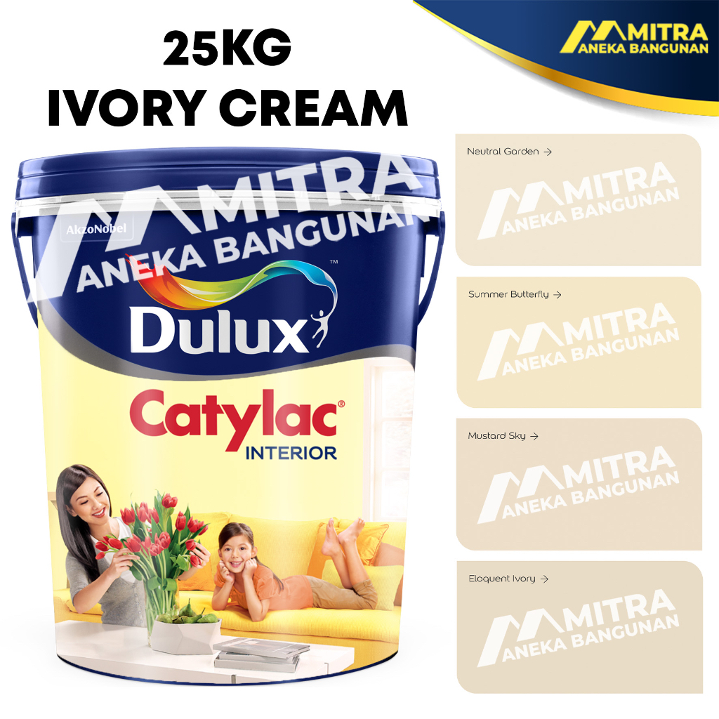 Jual CAT TEMBOK DULUX CATYLAC INTERIOR 25 KG PAIL / IVORY CREAM ...