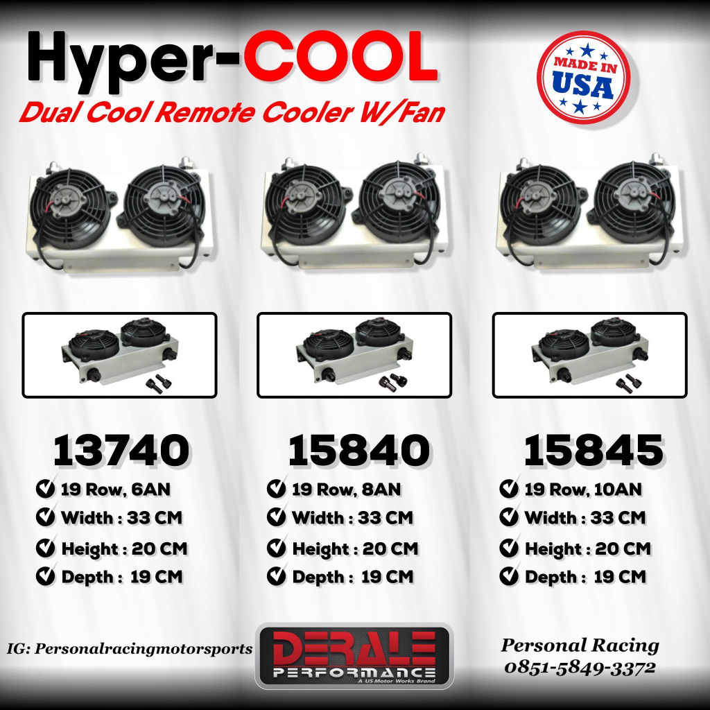 Jual ATF automatic Transmisi Matic Cooler DERALE HyperCool DUAL With ...