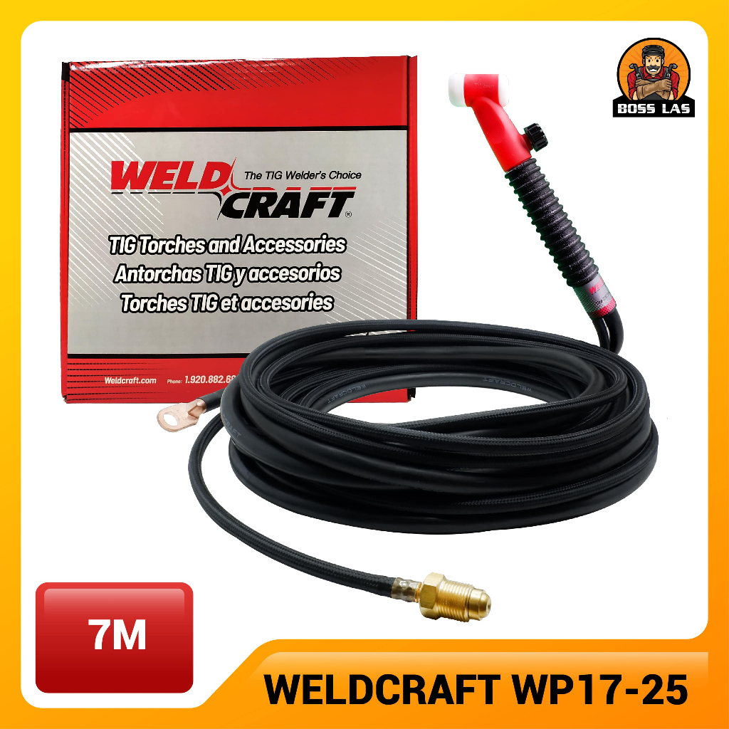 Jual WELDCRAFT Tig Torch Stang Las Argon WP 17 & WP 26 7 Meter / Tang Las WP 17V & WP26V 7M ...