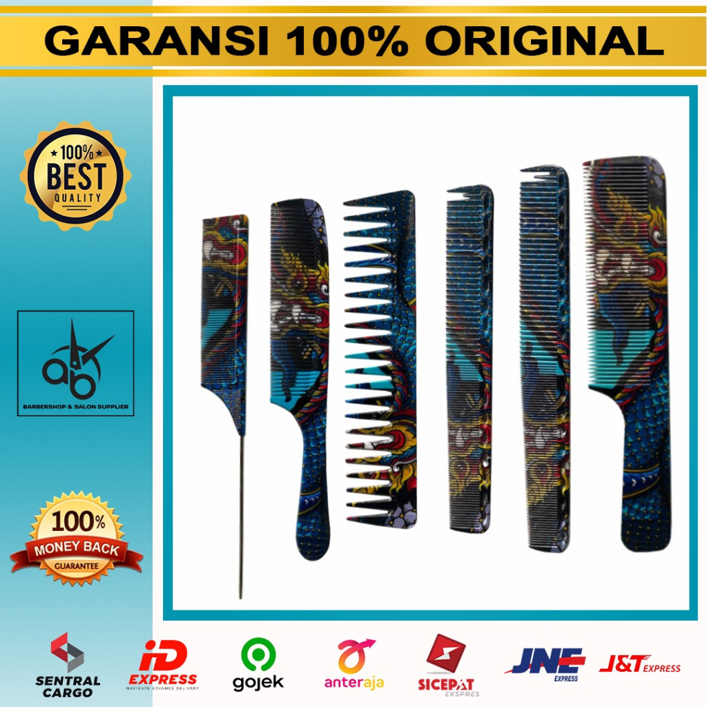 Jual Sisir Rambut Y-350 Motif Naga Sisir Styling Barber Hair Parting ...