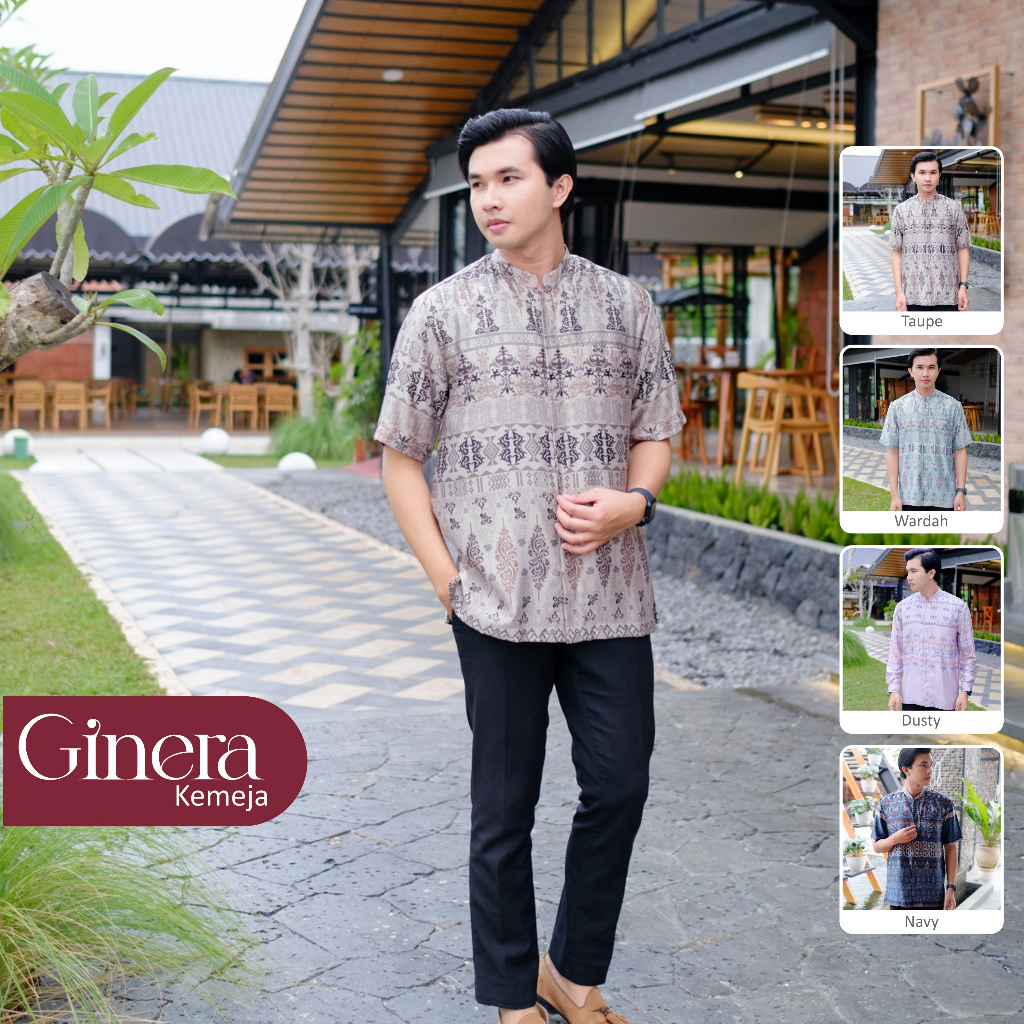 Jual Kemeja Ginera Lengan Pendek Couple Premium | Shopee Indonesia