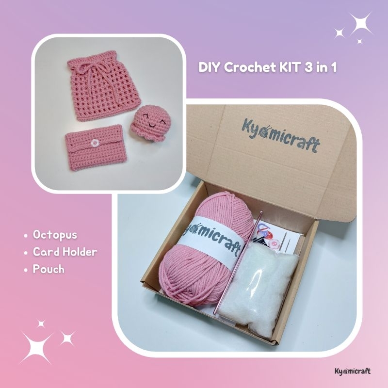 Jual DIY Crochet Kit 3 in 1 | Shopee Indonesia