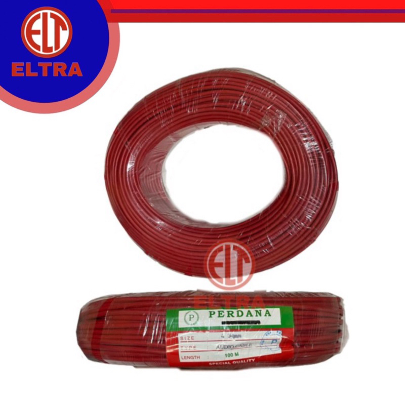 Jual Kabel perdana serabut NYAF 4mm / meter warna merah hitam audio ...