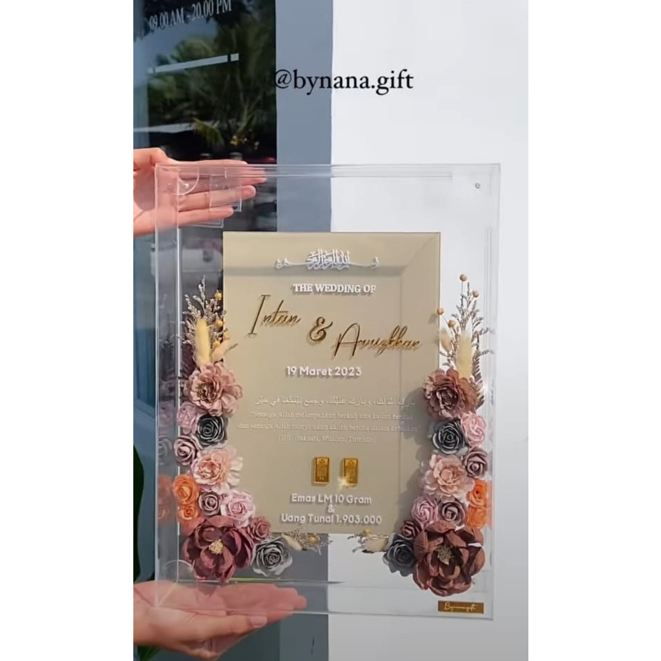 Jual MAHAR BOTANICAL/ BINGKAI MAHAR PERNIKAHAN/MAHAR TRANSPARAN/MAHAR ...