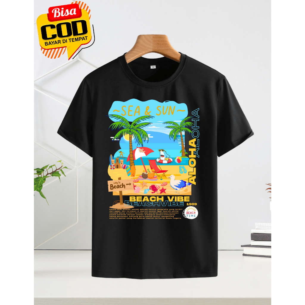 Jual Sultankaos89 BAJU KAOS DISTRO UNISEX ALOHA PANTAI/BAJU T-SHIRT ...