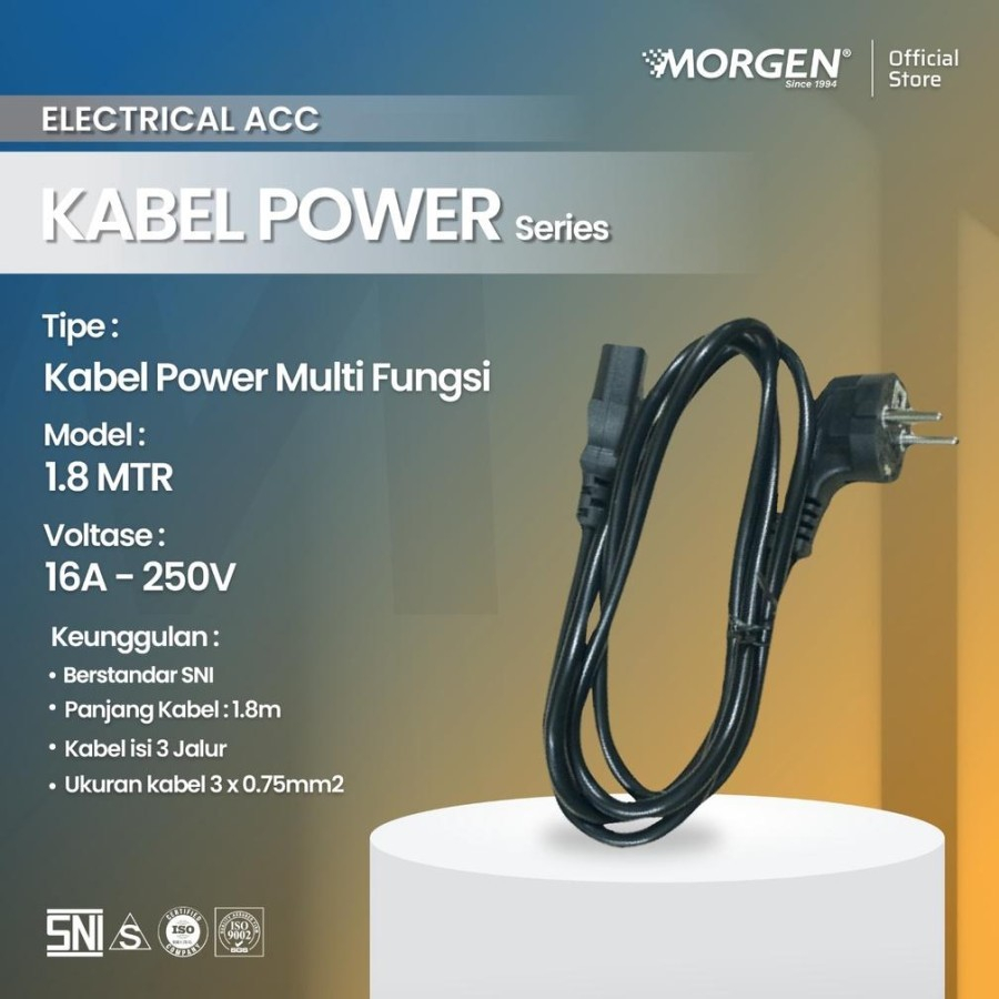 Jual Kabel Power Multi Fungsi Komputer PC CPU 1,8M Morgen | Shopee ...