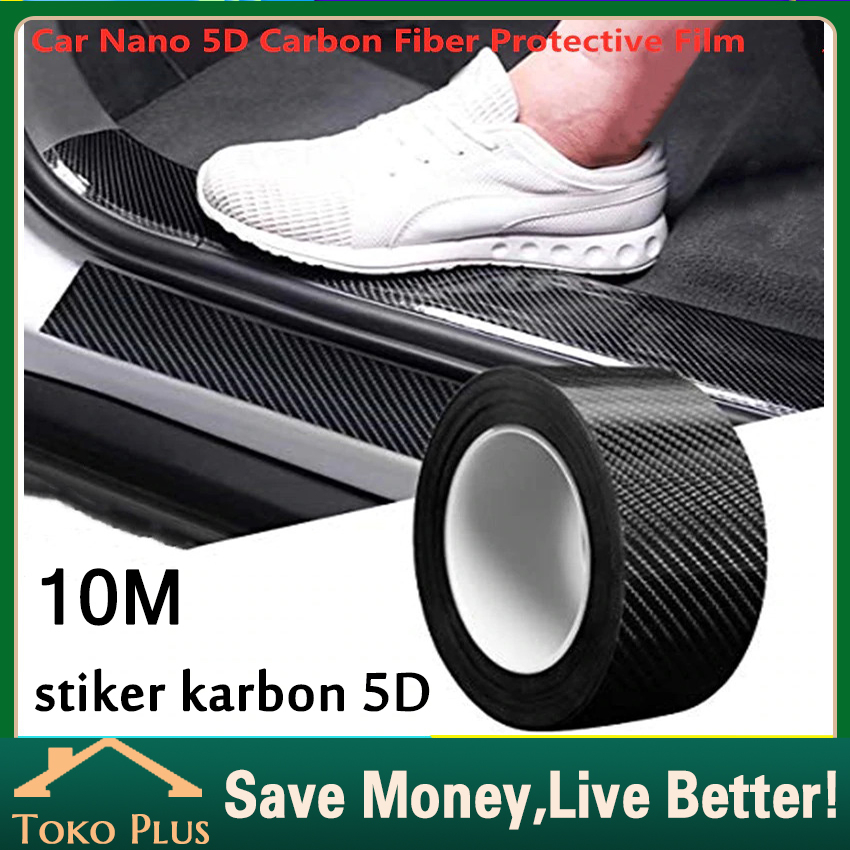 Jual 【10cm/5cm x 10m】5D Stiker Karbon Pelindung Mobil Protector Carbon ...