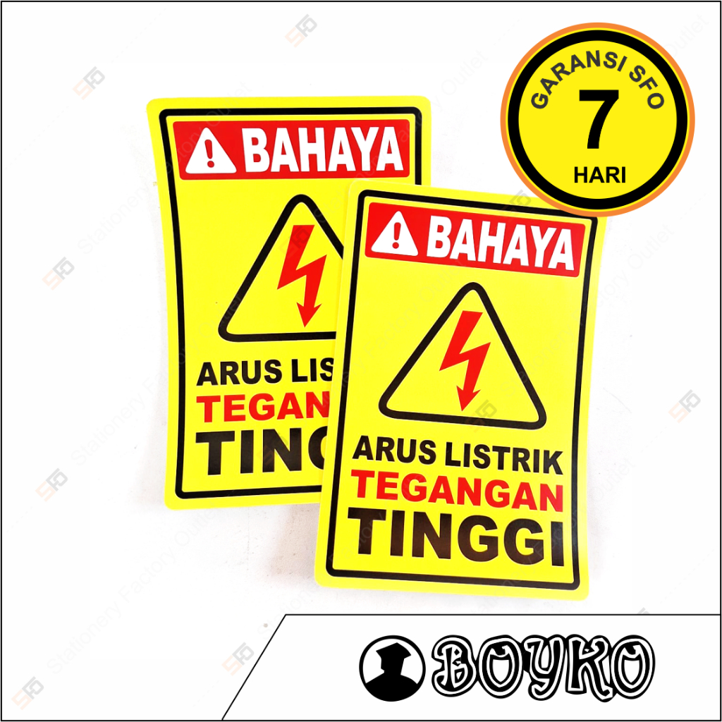 Jual Stiker Bahaya Arus Listrik Tegangan Tinggi - Sticker Sign 15 x 10 ...