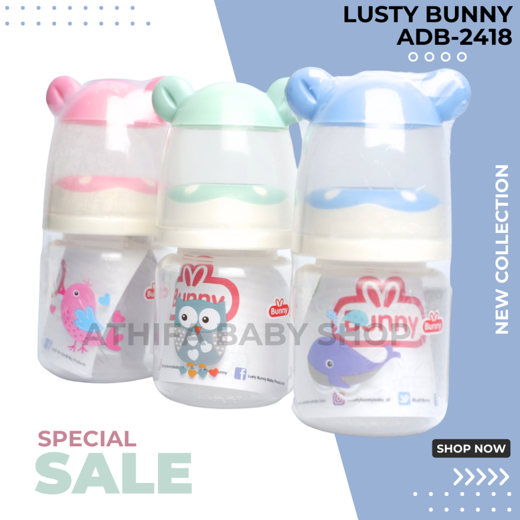 Jual Botol Susu Dot Bayi 60ml Lusty Bunny NEWBORN Kecil Baru Lahir Dot ...