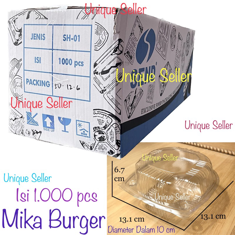 Jual [1 Dus] Mika Burger isi 1.500 pcs / Mika Hamburger Send HB01 isi ...