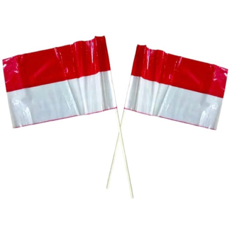 Jual (100pcs) Bendera stik Merah Putih Plastik - Bendera Plastik Merah ...