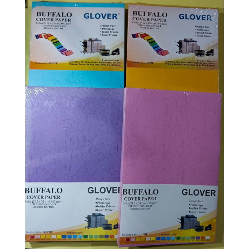 Jual KERTAS JERUK GLOVER COVER PAPER KERTAS JILID F4 FOLIO(100 LBR ...
